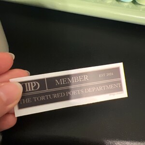 TTPD Member Sticker, Swiftie Sticker, TTPD Decal, Tortured Poets ...