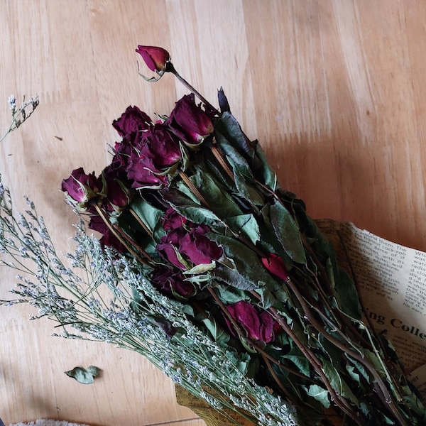 35 Small Rose Bouquet, Dried Rose Bouquet, Dried Flower Bouquet Natural ...