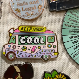 Keep Your Cool Enamel Pin Ice Cream Van Pin Mental Health Pin Heatwave ...