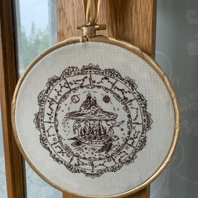 Temperature Stitch Gothic Cathedral With Stained Windows Modern Hand ...