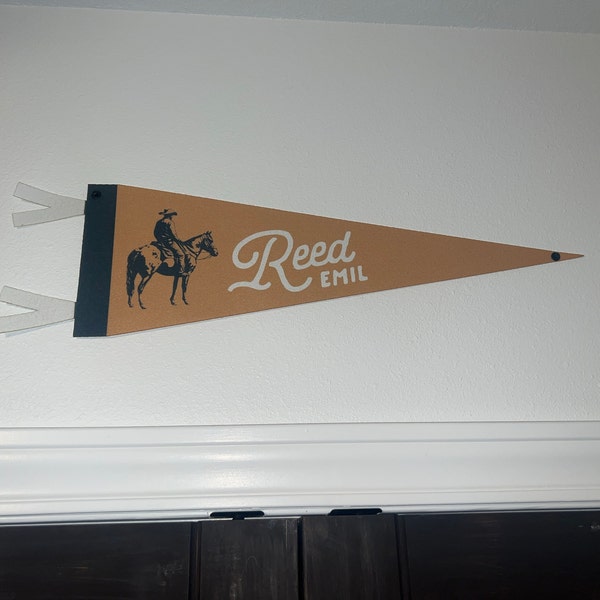 Cowboy Custom Name Sign Felt Pennant | Vintage Wild West Banner, Kids ...