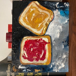 Toast Painting Original Oil Painting Bread Painting Toast Wall - Etsy