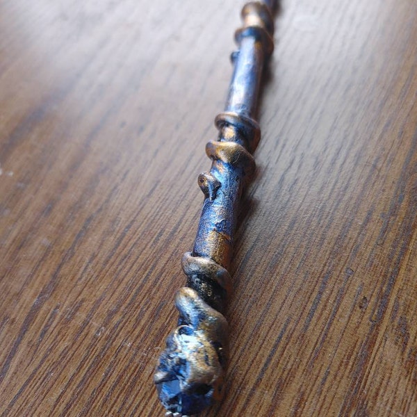 Magic Wand Blue and Gold Cosplay Magic Wand Witches Wand Party Wand ...