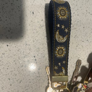 Sun and Moon Key Fob With Brass Plated Hardware - Etsy