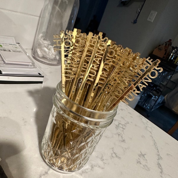 CUSTOM Drink Stirrers- Personalized Drink Stirrers- Laser Cut Party ...