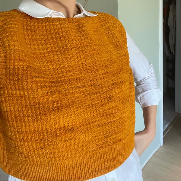 Knitting Vest Pattern, Easy Knitting Vest Sweater, Easy Knit Vest ...