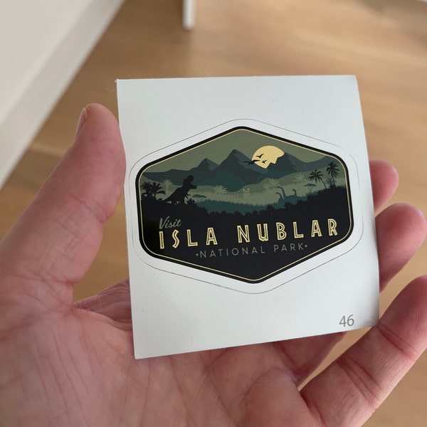 Jurassic Park Sticker, Jurassic Park Isla Nublar Sticker, Visit Isla ...