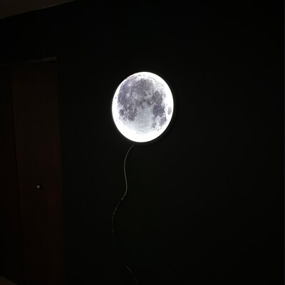 Moon Wall Night Lights With Adjustable Brightness, 3D LED Wall Lamp ...