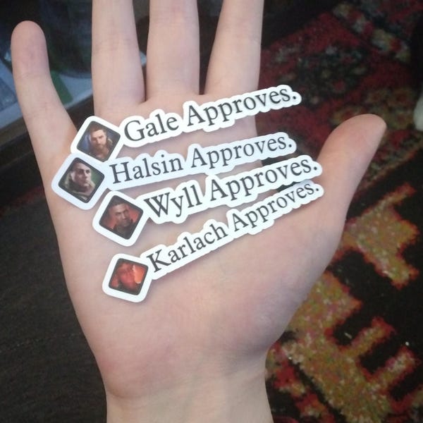 Baldur's Gate 3 Companions Approval Sticker! | Bg3 Stickers ...