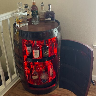 30 Gallon Double Shelf Rotating Bar Either Stain 28 Tall Double Lazy ...