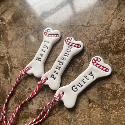 Dog Bone Personalised Clay Decorations Pets Personalised - Etsy