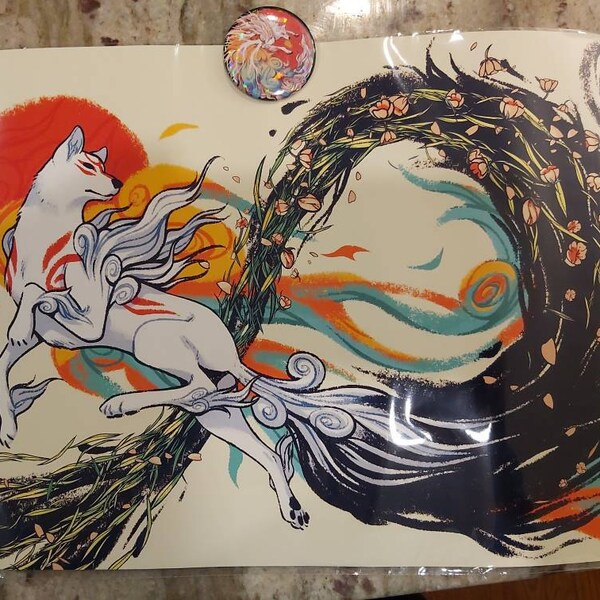 Okami Amaterasu Flower Trail Solar Flare Matte Art Print - Etsy