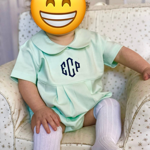 Monogrammed Baby Boy Bubble, Boy Easter Outfit, Personalized Boys ...
