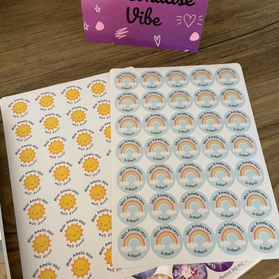 35pcs BRILLIANT Rainbow Personalised Teacher Reward Stickers, Teacher ...