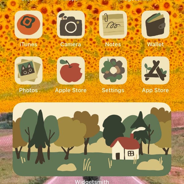 Vintage Cottagecore App Icons / Cozy Fall Forest Aesthetic | Hand Drawn ...