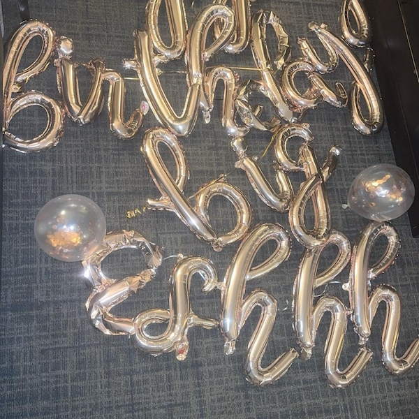 Custom Cursive Script Letter Balloons 16 Inch Foil Balloon Letters ...