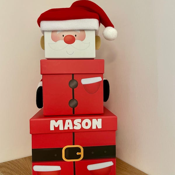 Kids Christmas Eve Box Personalised Customised Stacking Gift Boxes ...