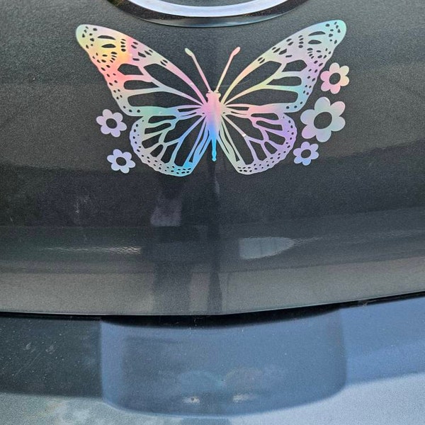 Three Butterflies Stacked Butterfly Girly Pink Custom Decal Nature ...