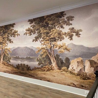 Timeless Scenic Wall Mural, Vintage Forest Scene Wall Mural, Vintage ...