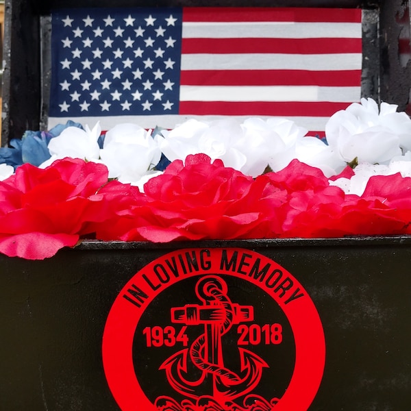 In Memory Semi Anchor Vinyl Decal Sticker - Personalize With Name and ...