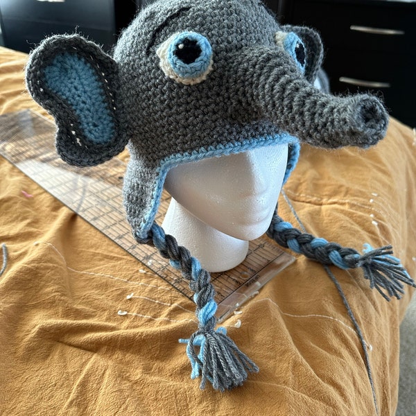 Crochet Elephant Hat Pattern. Easy Instructions for Boy & Girl Cute ...