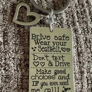 Personalized Drive Safe Key Chain Gift for New Driver Sweet - Etsy