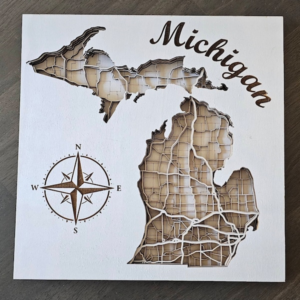 Laser Cutter File | Indiana Layered Map - Etsy
