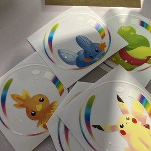 Pokémon in Bubbles Clear Waterproof Vinyl Stickers - Etsy