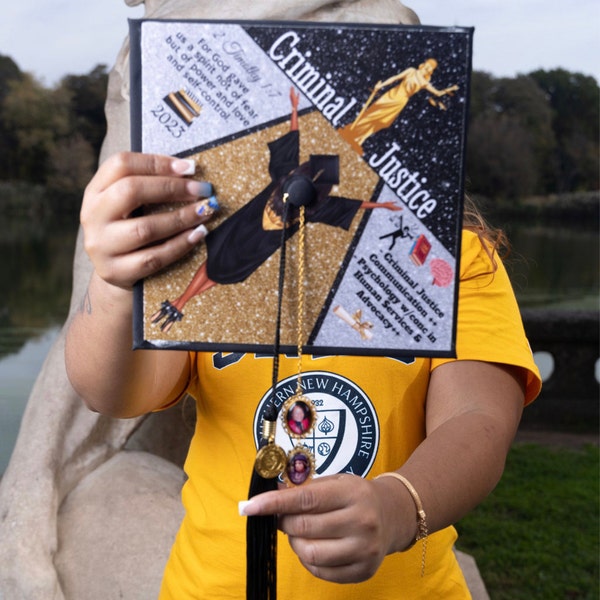 Graduation Cap Topper Label/criminal Justice Major/ Future FBI - Etsy