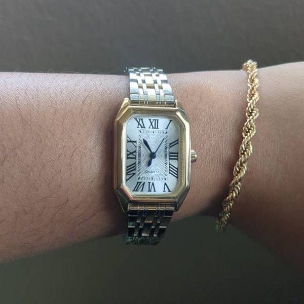 Vintage Gold Colour Minimal Womens Watch With White Dial, Vintage Watch ...