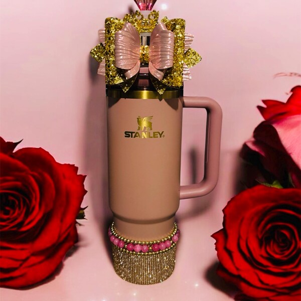 Stanley Tumbler Bow Straw Topper Pink Blue Black White Stanley Cup Bow ...