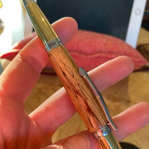 West African Bubinga Wood Hand Turned Pen With Chrome Finish. - Etsy