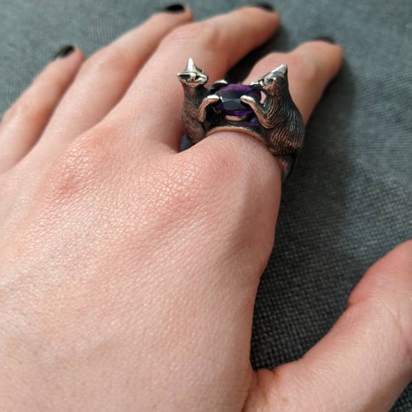Black Cat Ring ‘children of Baast' Sterling Silver, Dark, Occult, Witch ...