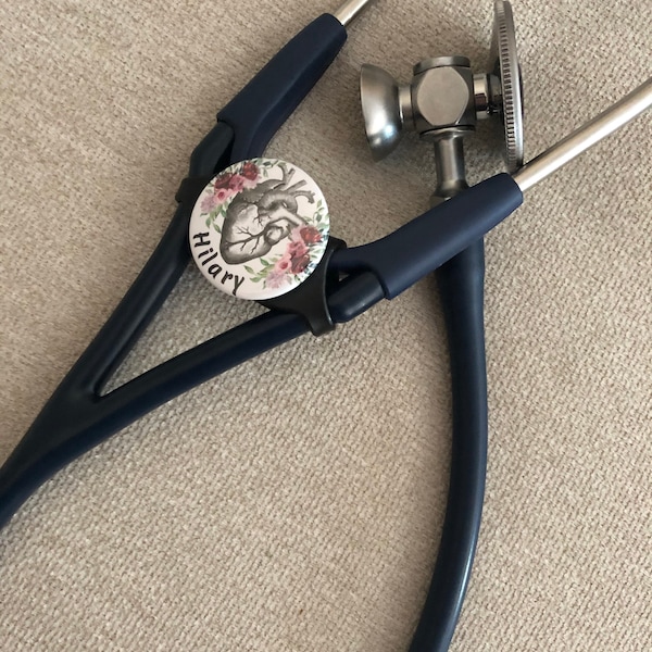 Littmann Stethoscope ID Tag, Personalized Heart Flowers, Cardio Tech ...