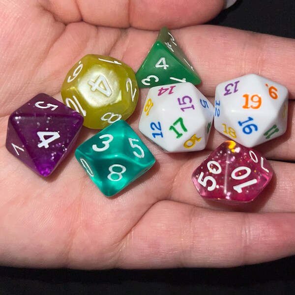 D20 (twenty Sided) Polyhedral Die White With Rainbow Colors - RPG Tool ...
