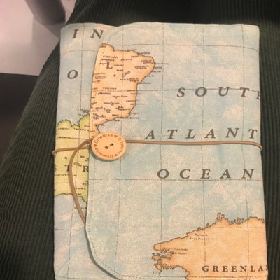 Adjustable Book Cover, World Map Book Sleeve, Book Pouch, Paperback ...