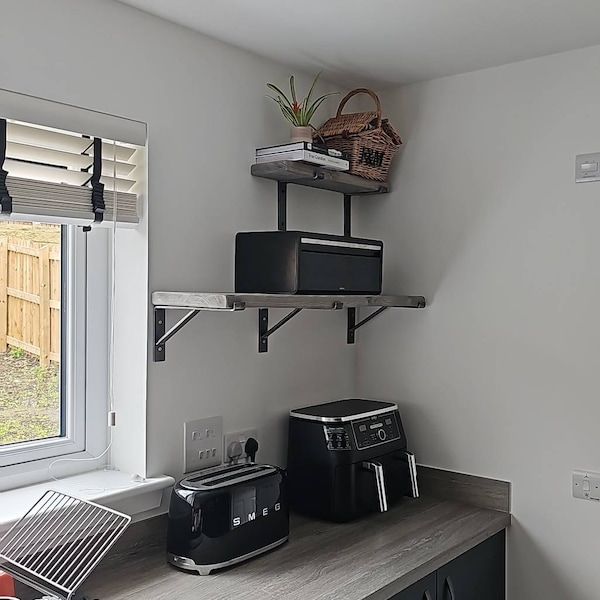 Double Shelf Bracket Heavy Duty DBR DIY Shelf Bracket Industrial Style ...