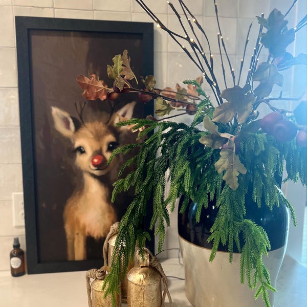 Rudolph [framed Print] Cute Reindeer Decor | Whimsical Christmas ...