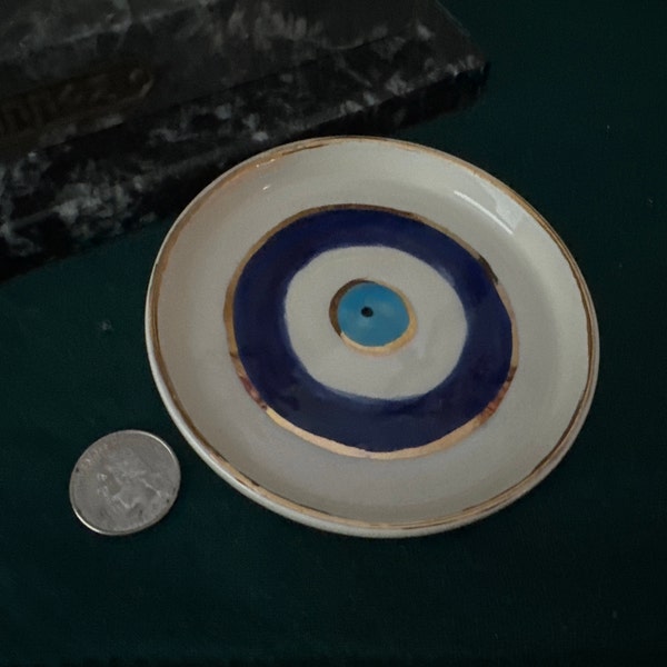 24K Gold Evil Eye Mug With Plate - Turkish Coffee Mug - Tea Mug ...