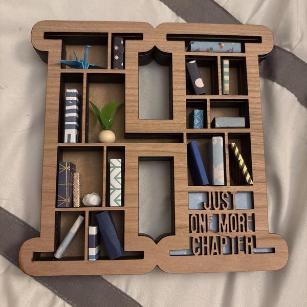 Custom Initial Book Lover Miniature Bookshelf - Book Nerd, Gift for ...