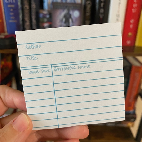 Library Card Sticky Notes - Reading Sticky Notes - Bookworm Gift ...