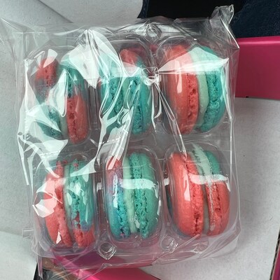 6 Pack Blue Raspberry French Macarons - Etsy
