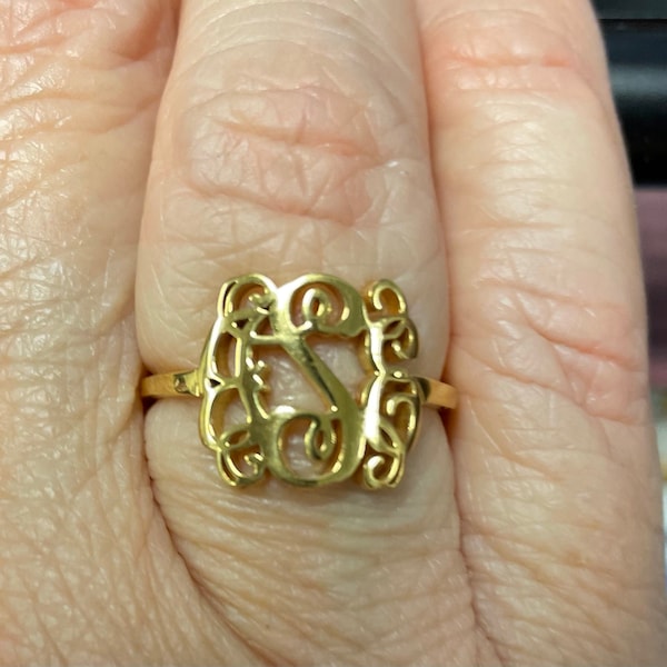 Personalized Monogram Ring -custom Initials Ring -custom Monogram Ring -initials Ring ...