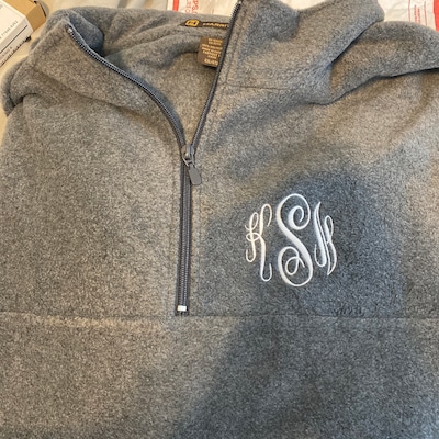 Monogrammed Pullover Quarter Zip Fleece Jacket Personalized - Etsy