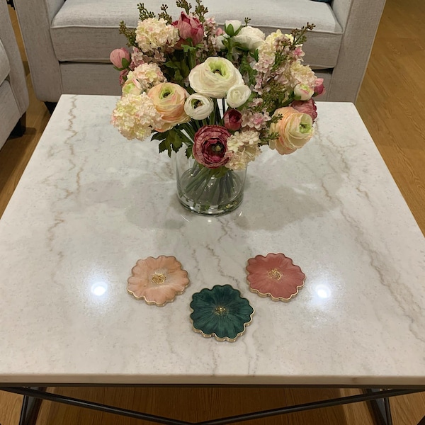 36 Inch Handmade Lazy Susan Turntable, Slate Grays and Shades of Blue ...