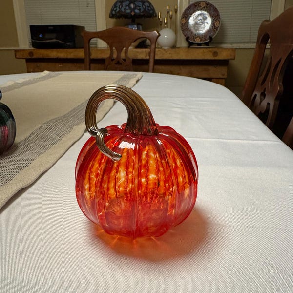 Beautiful Transparent Orange Pumpkin- A Classic Small Pumpkin Handmade ...