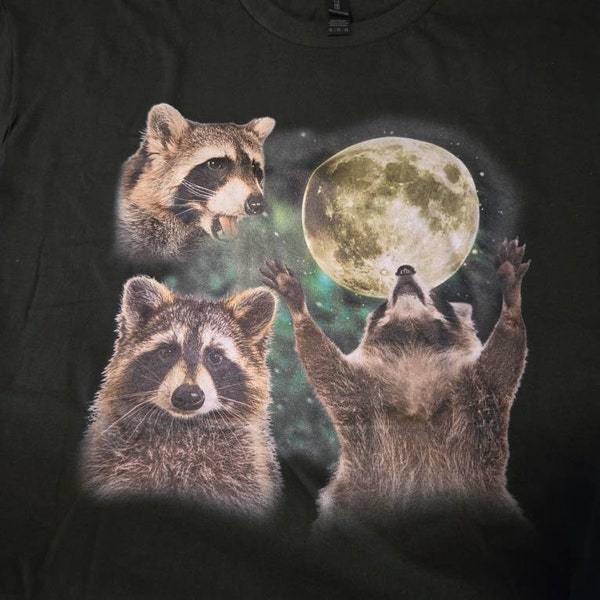 Three Raccoons Retro Graphic T-shirts, Vintage Comfort Colors® Raccoon ...