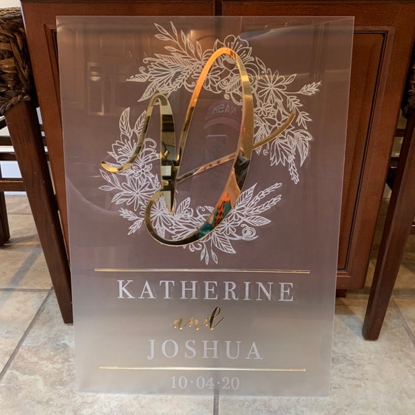 Custom Wedding Welcome Sign, Gold Wedding Welcome Sign, Acrylic Wedding ...