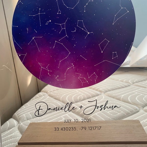Custom Star Chart, Star Map by Date, Personalized Acrylic Star Map With ...