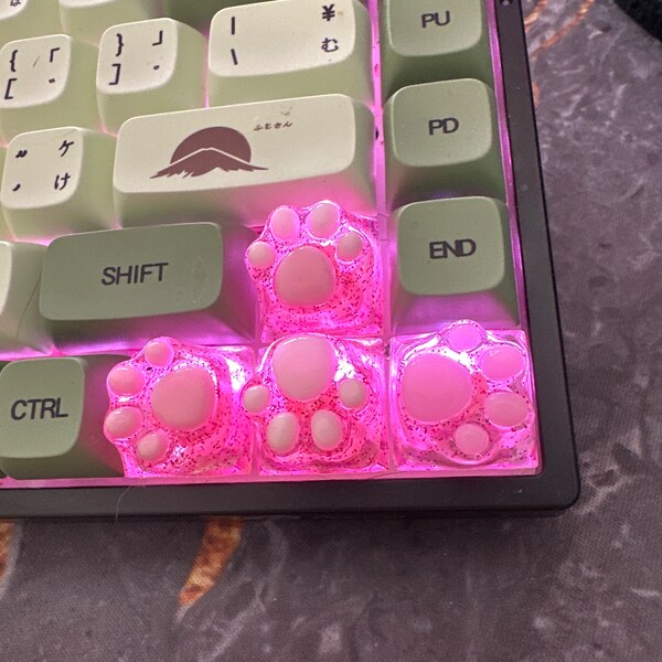 Cat Paw Keycap | Pink Glitter Keycap Set | Artisan | OEM CHERRY MX - Etsy